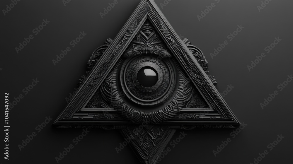 The All-Seeing Eye of the Illuminati inside a triangle, with intricate ...