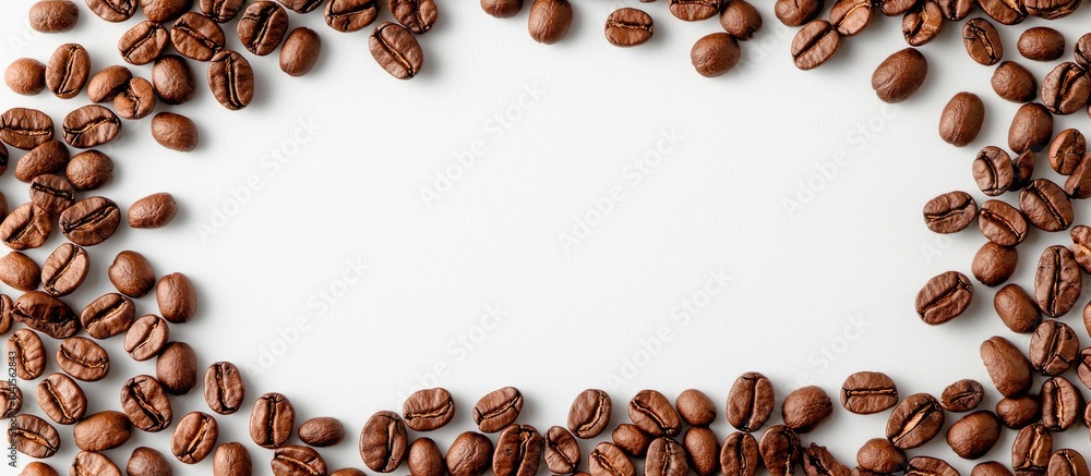 Flower Shaped Frame Made With Roasted Coffee Beans And Dried Tea Leaves ...