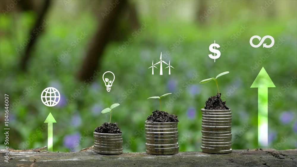 Circular economy concept. Energy consumption and CO2 emissions are ...