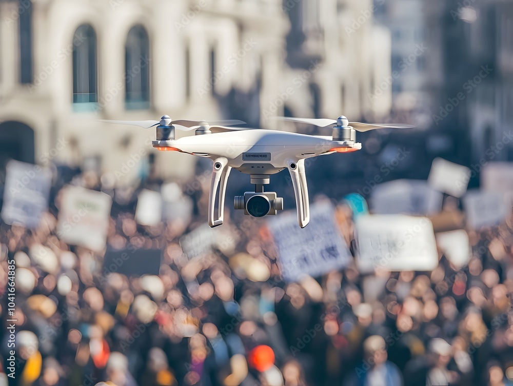 Drone Captures Aerial Footage of Protest Symbolizing the Role of Drones ...