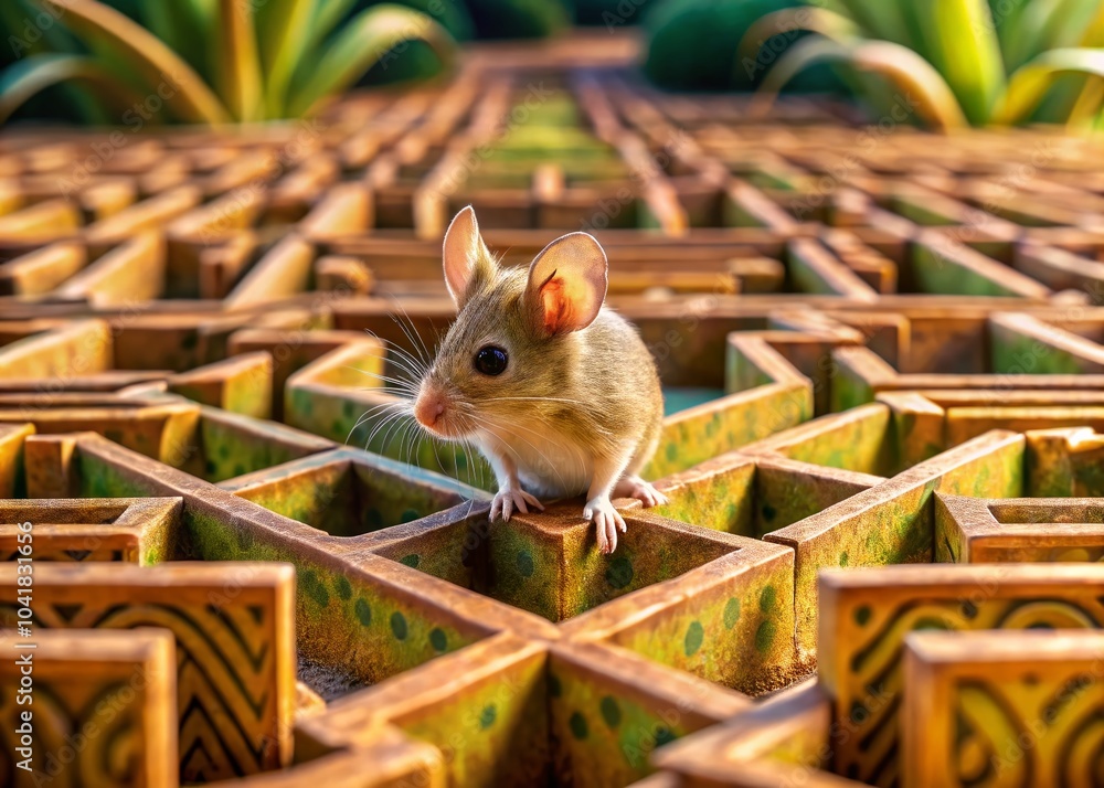 Determined Mouse Navigating an Intricate Maze with Skill and ...