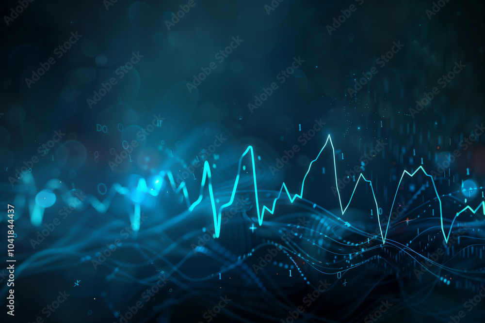 Audio soundwave scope signal as an abstract background depicting a ...
