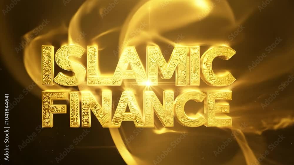 A video of Islamic finance is shown with a gold background. The words ...