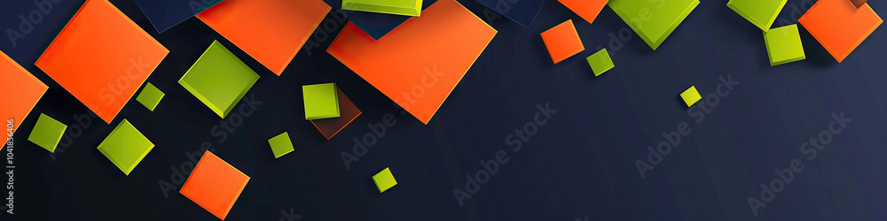 Bold Orange and Navy Blue Abstract Background with Falling Lime Green ...