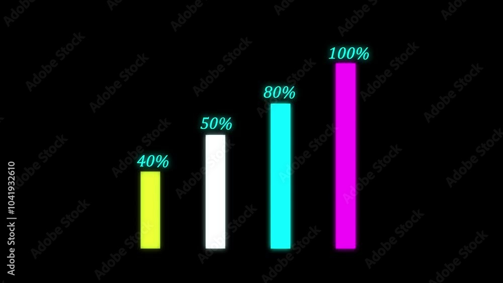 : Business condition concept by graph with percentage. Graph animation ...