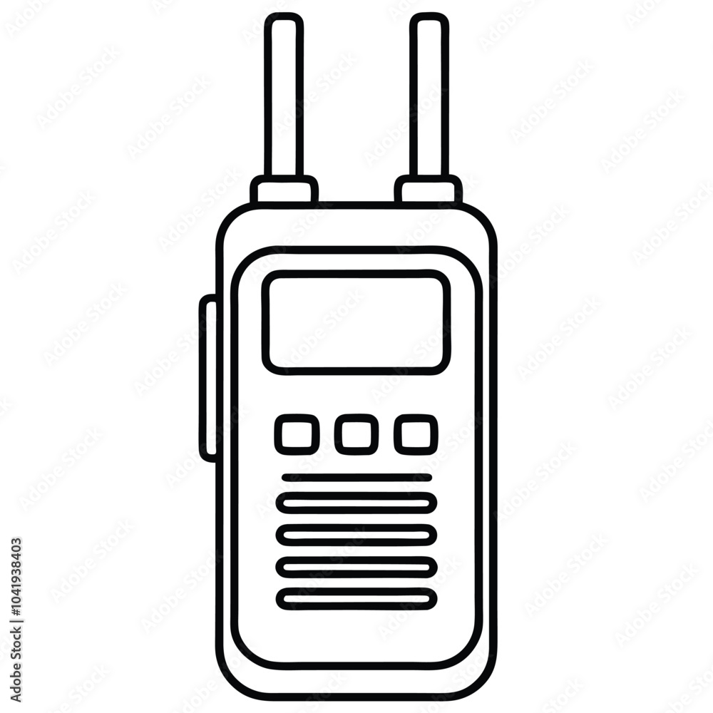Walkie Talkie line art vector Illustration Isolated white background ...