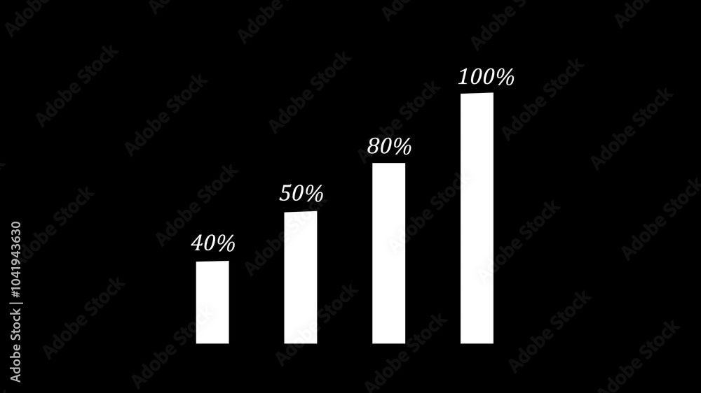 Business condition concept by graph with percentage. Graph animation on ...