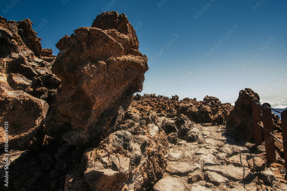 Teide Volcano towers above the unique rocky terrain of Tenerife, part ...