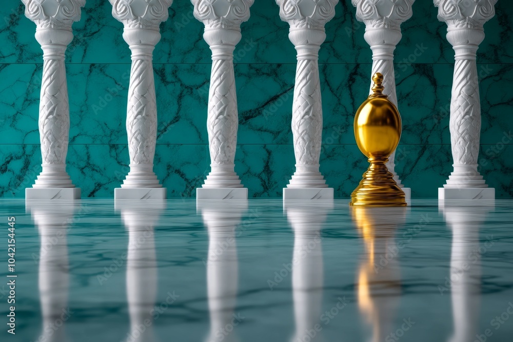 Geometric interpretation of ancient pillars, depicted in a minimalist ...