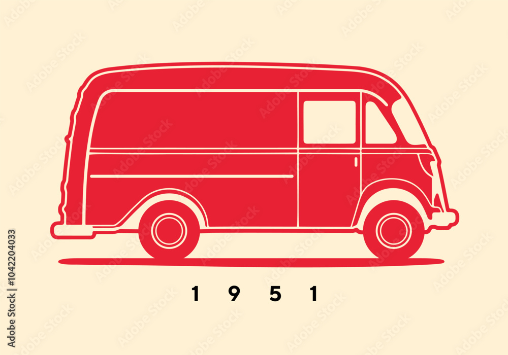 Line art profile of a classic step vans car from the 50s Stock Vector ...