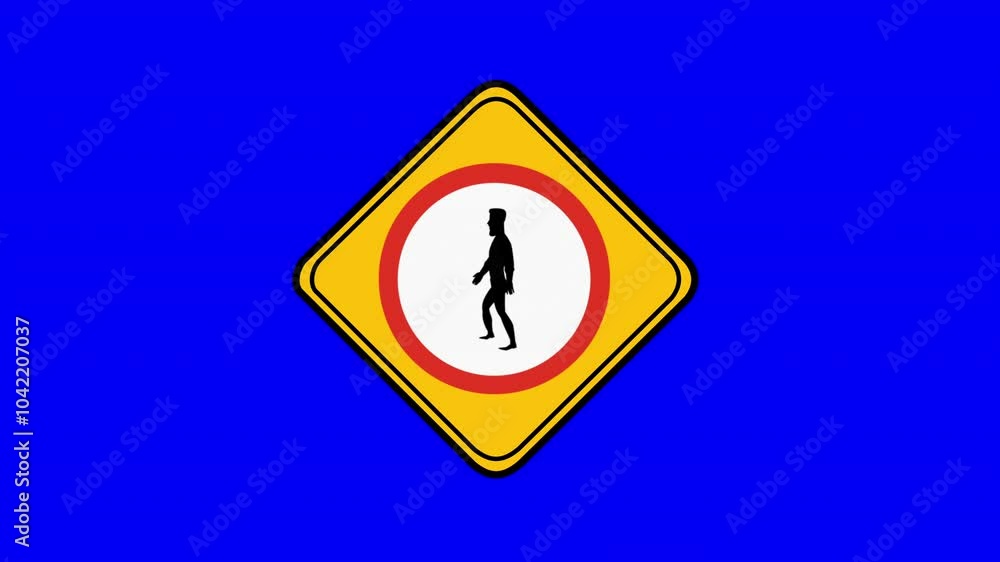 Animated Road Signs Icon Collection Background in 4K Stock Video ...