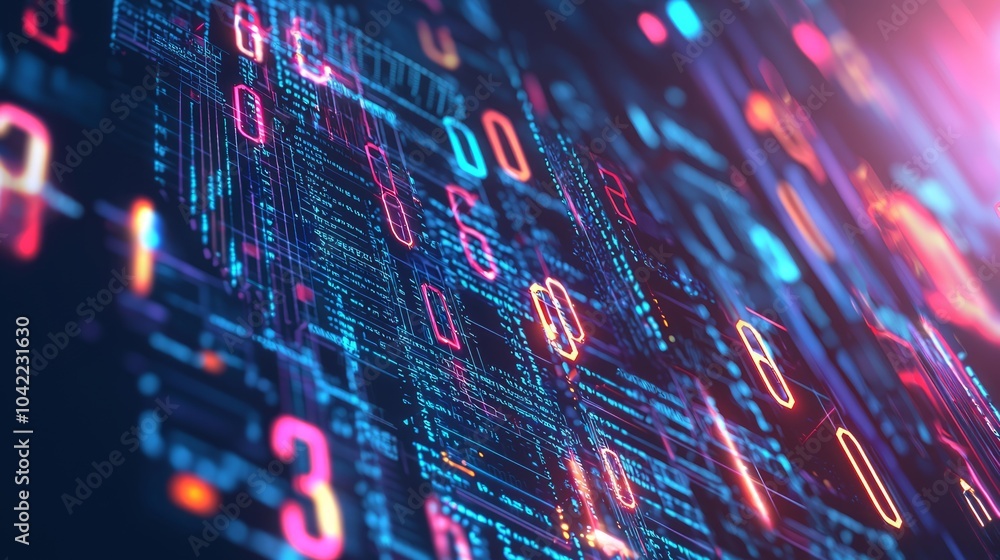 Cyber Monday Futuristic Matrix Background with Cascading Numbers and ...