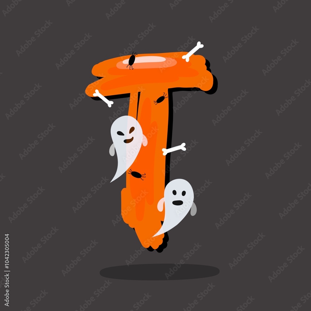 Cartoon Halloween font, evil type, funny scary typeface, spooky monster ...