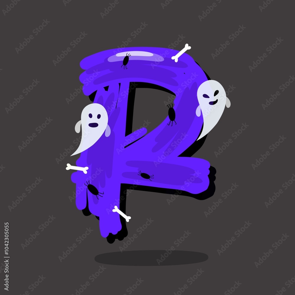 Cartoon Halloween font, evil type, funny scary typeface, spooky monster ...