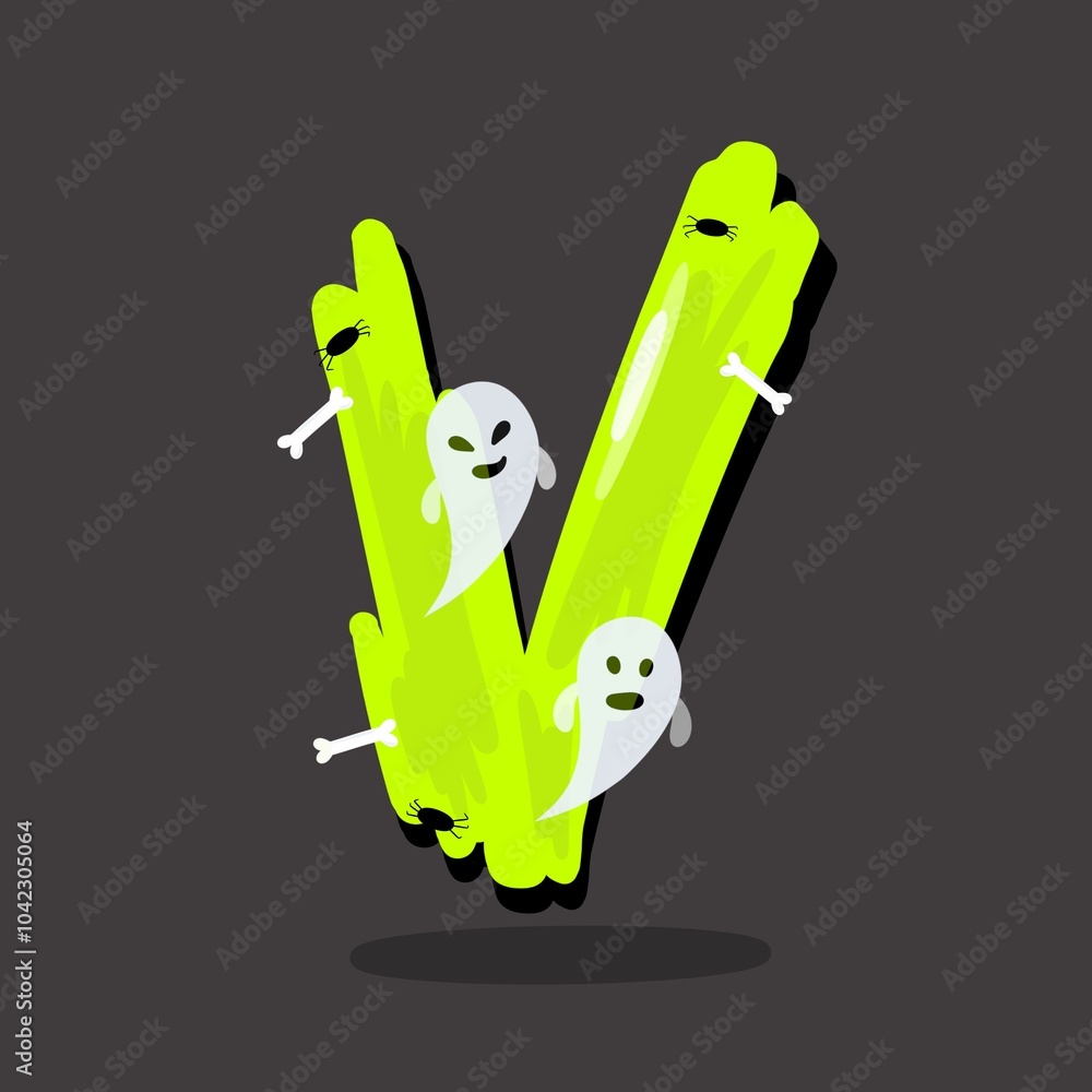 Cartoon Halloween font, evil type, funny scary typeface, spooky monster ...