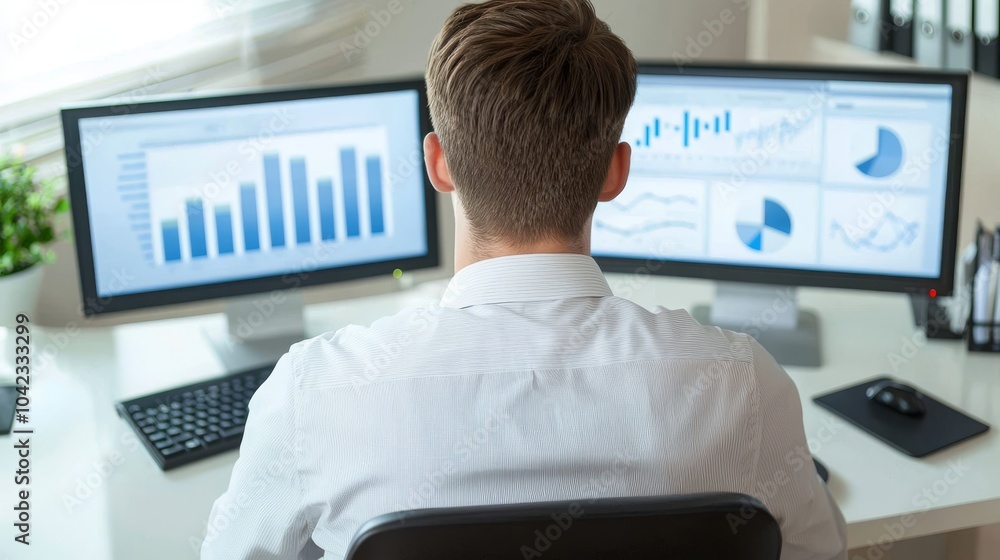 Multi-screen setup displaying tracking information, data analysis ...