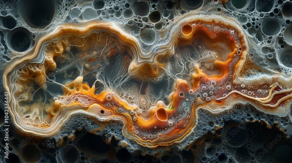 A detailed microscopic view of the nephrons within the kidney ...