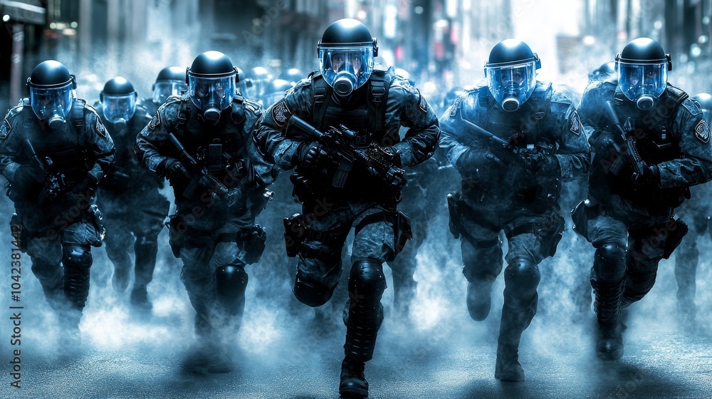 Tear Gas and Tension:Law Enforcement in Action,Riot Police Charge ...