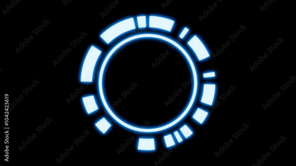 Target HUD element blue neon strokes and rings flickering seamless loop ...