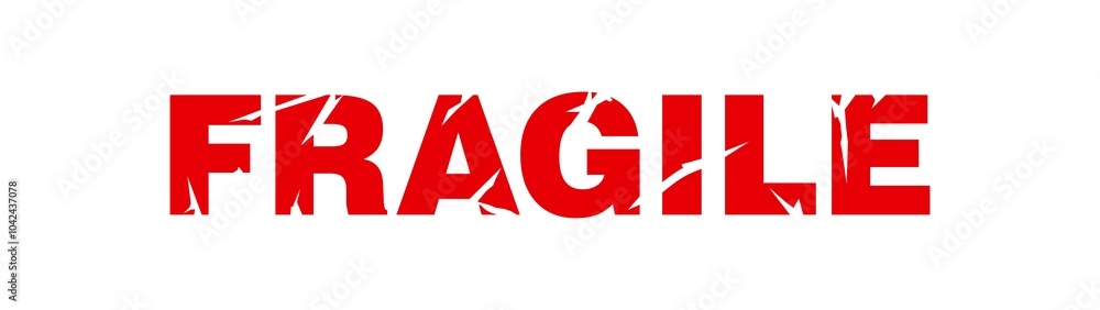 Fragile label, sticker, icon design for shipping parcels, moving boxes ...