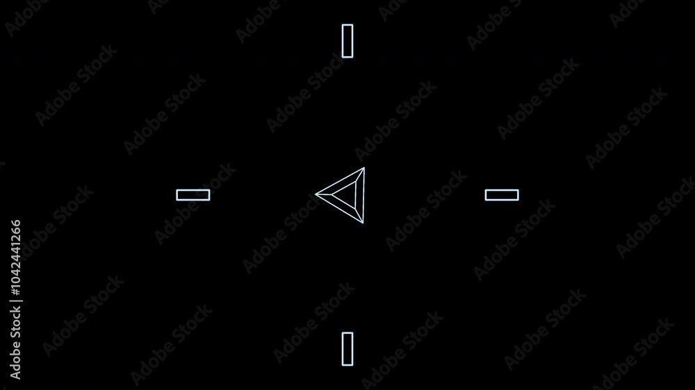 Blue aim HUD element pulsating seamless loop alpha channel 3d render ...
