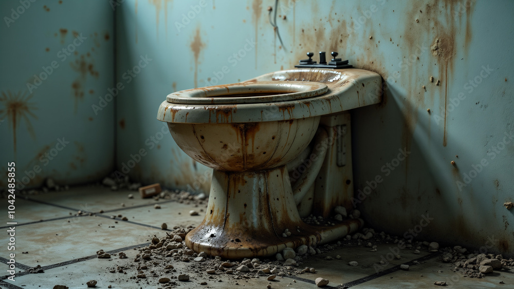 Years of Neglect: A Striking Representation of a Filthy Toilet in an ...