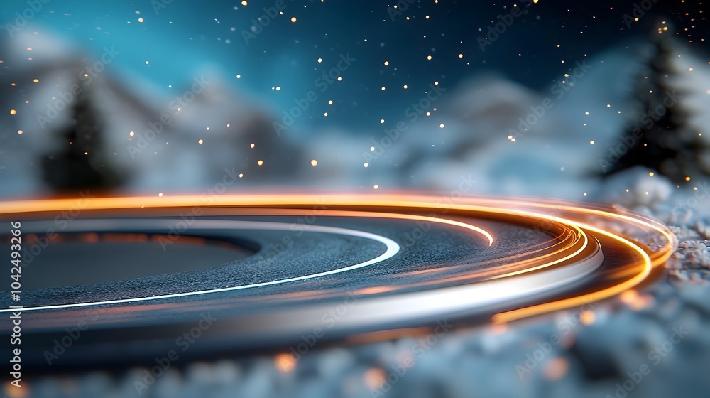A dazzling and captivating of a high speed digital racetrack ...