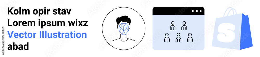 Biometric facial recognition scan, user management dashboard with ...