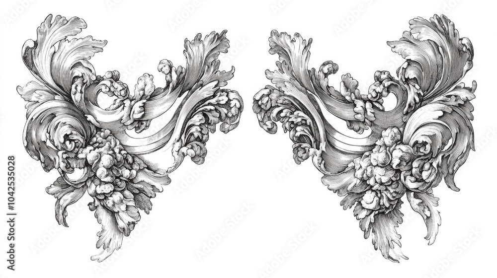 Line art illustration of T Forms border design prominently features ...