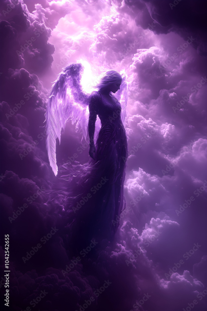 Violet angel, seventh ray of light (Archangel Zadkiel), representing ...