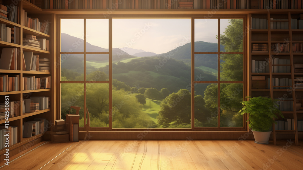background with windows to nature Zoom background backdrop interior ...