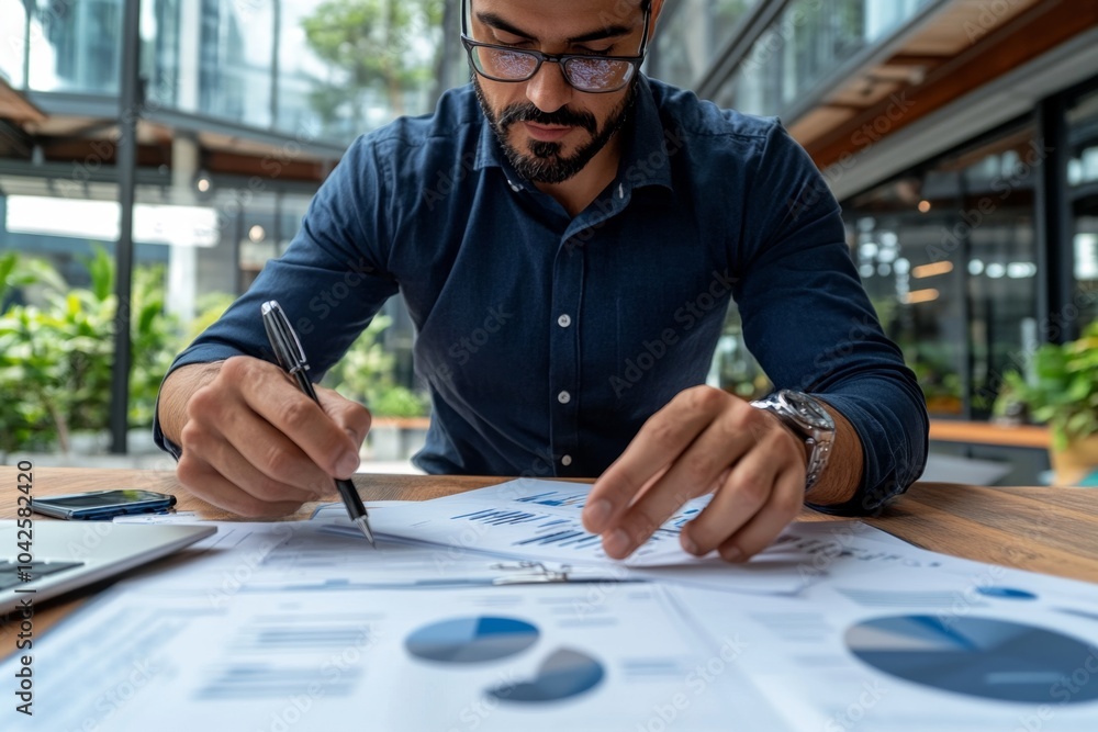 Hyper-realistic image of a consultant presenting a business strategy ...