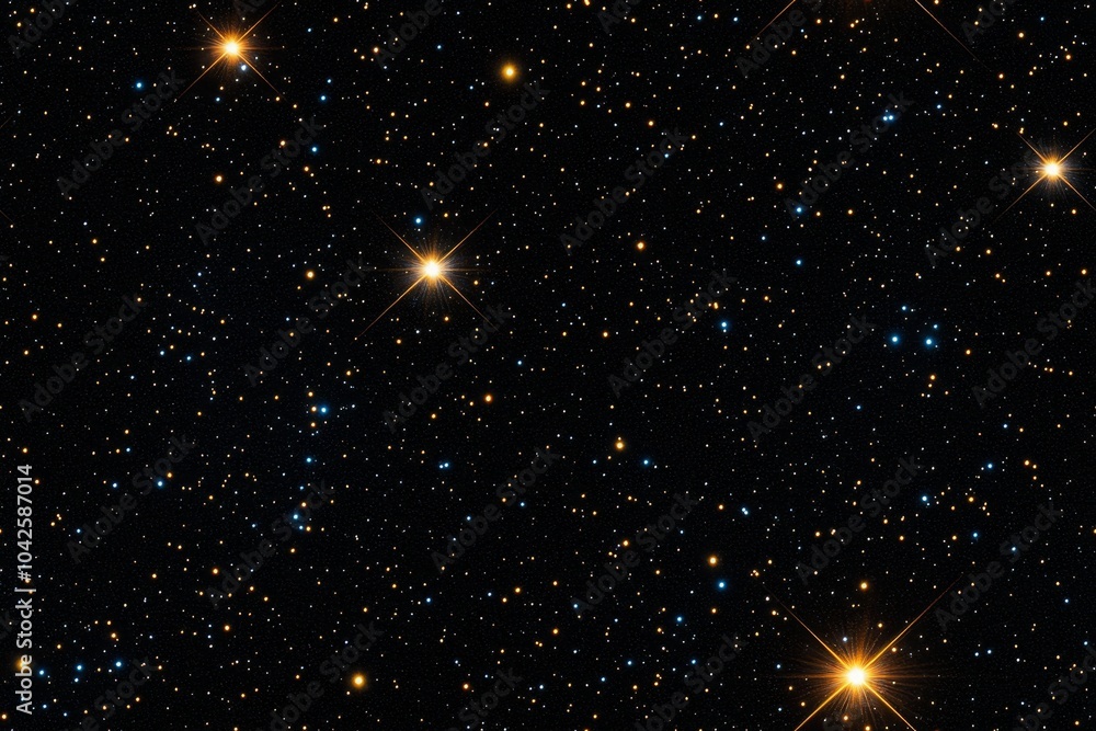 Seamless starry night sky background, with tiny, twinkling stars ...