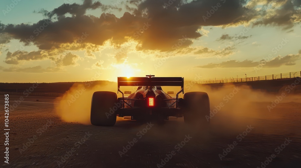 F1 Car Ascending COTA Elevation at Texas Sunset: Dramatic Clouds and ...