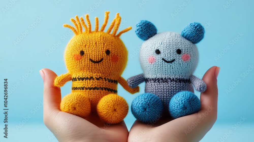 Cute sock puppets on hands, playful and creative, showcasing vibrant ...