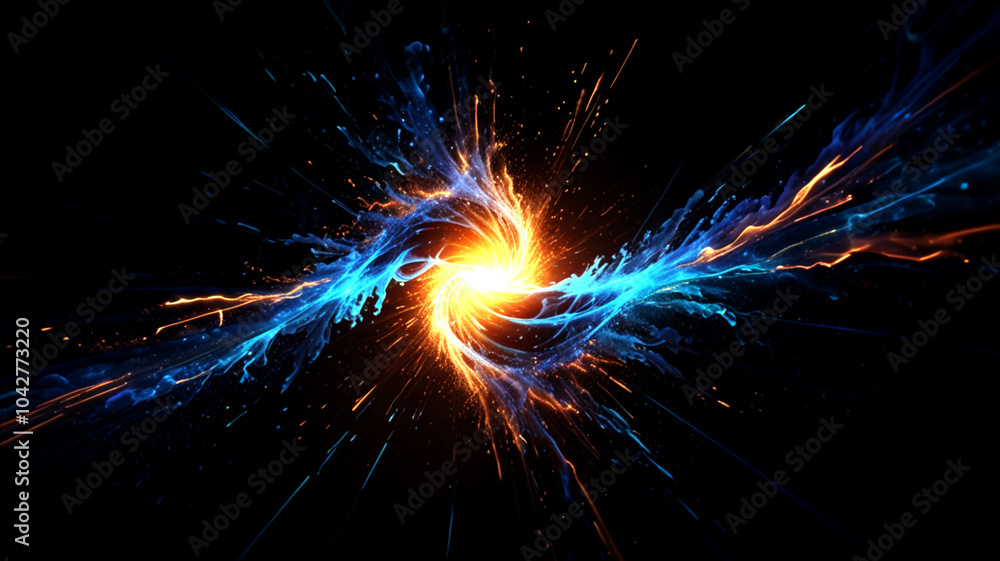 Mesmerizing Abstract Energy Flow Illustration with Vibrant Blue and ...