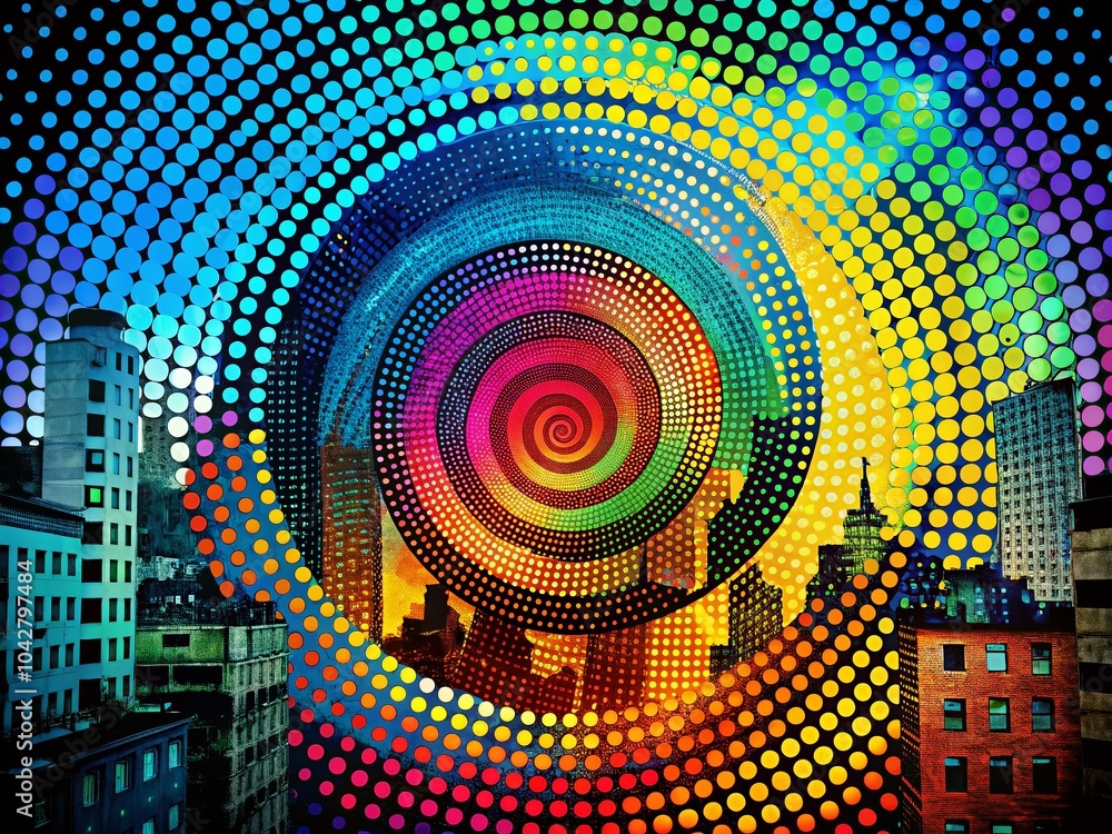 Dotted Halftone Spiral Pattern for Urban Exploration Photography and ...