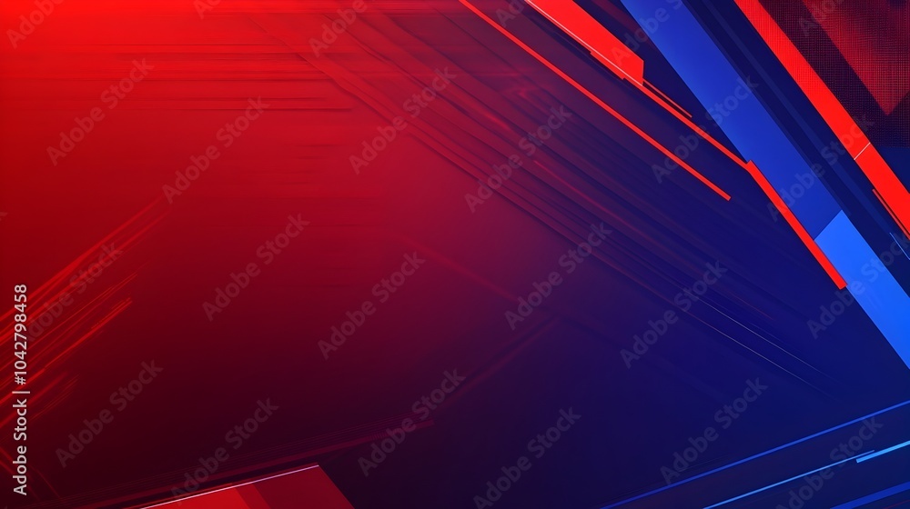 Energetic Red and Blue Breaking News Background with Bold Shapes and ...