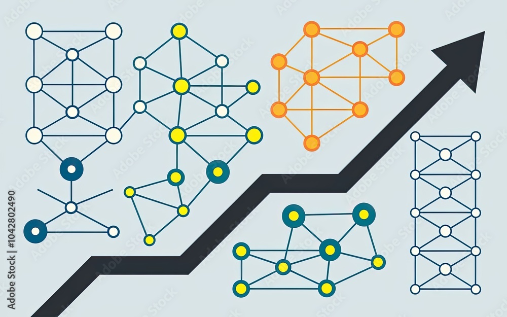 Abstract illustration of interconnected nodes and lines, depicting ...