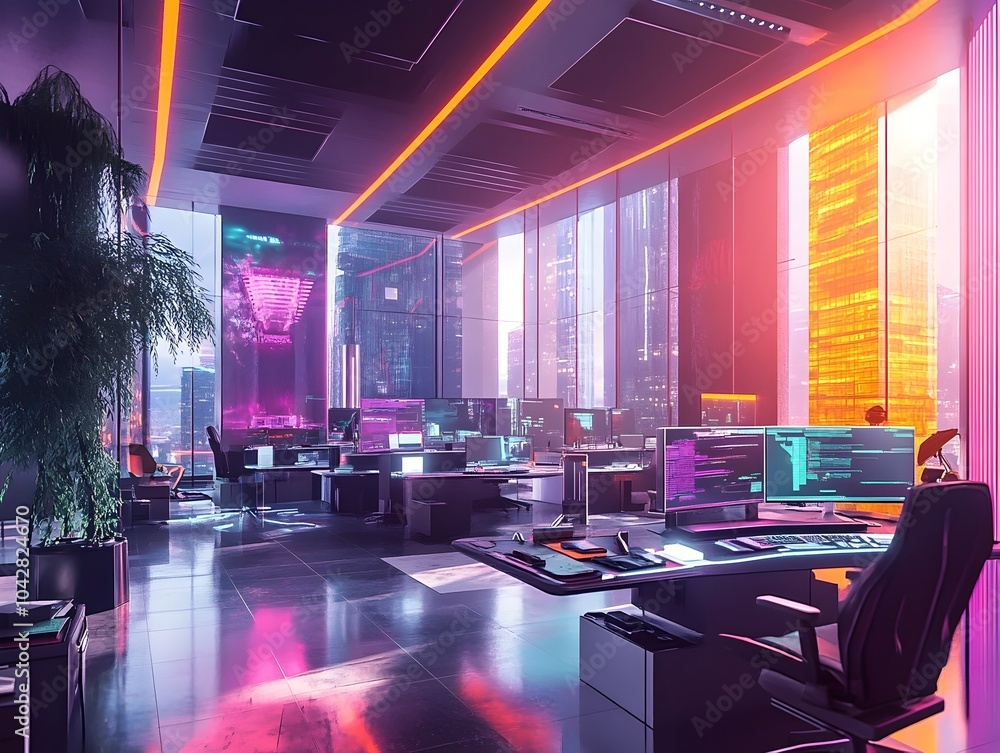 Futuristic Venture Capital Firm s Immersive Virtual Reality Workspace ...