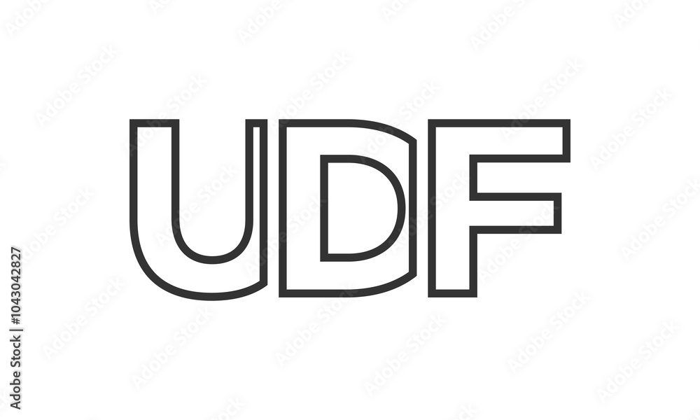 UDF logo design template with strong and modern bold text. Initial ...
