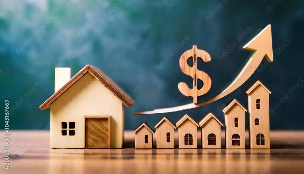 Real estate and property investment, featuring symbols like a house ...