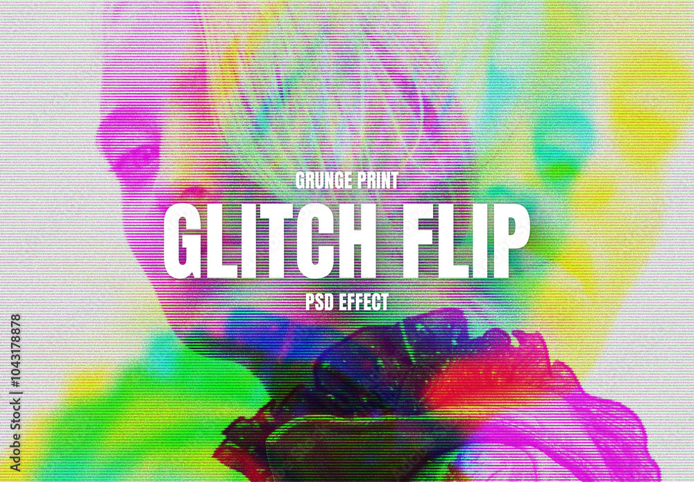 Glitched Image Effect Mockup Stock Template | Adobe Stock