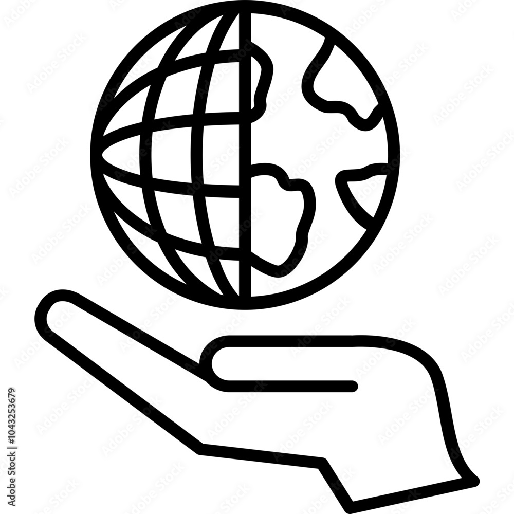 Human Environmental Protection Line Icon. World Environment ...
