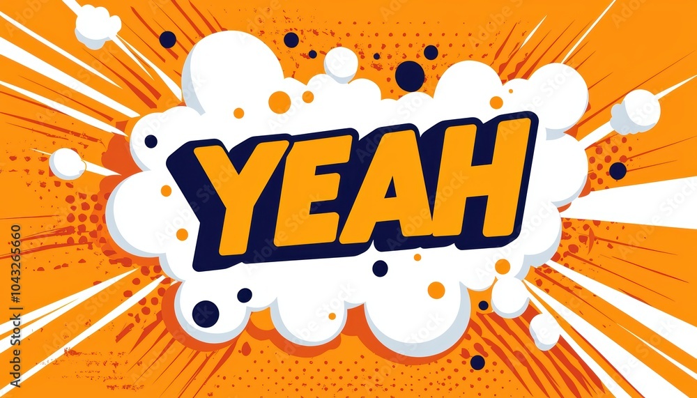 Retro comic book panel with "YEAH" text bursting out, vivid colors and ...