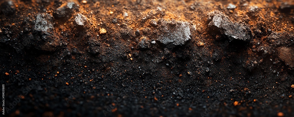 Closeup of rich soil texture showcasing a diverse range of particle ...