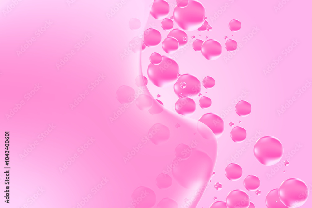 Fluid pink lip balm texture, abstract flowing organic bubble gum blob ...