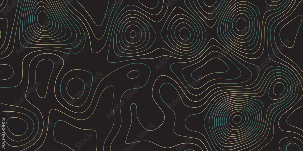 Abstract black colorful gradient Topographic line map pattern ...