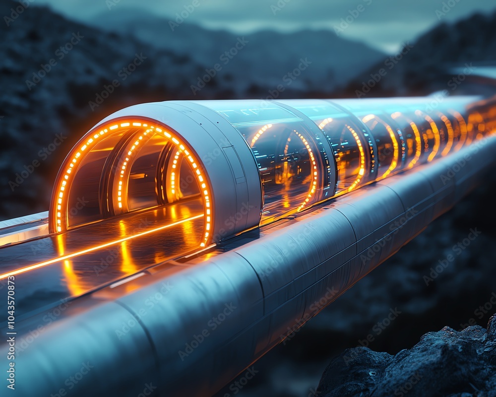 Futuristic transport system map integrating hyperloop, metro, and bike ...