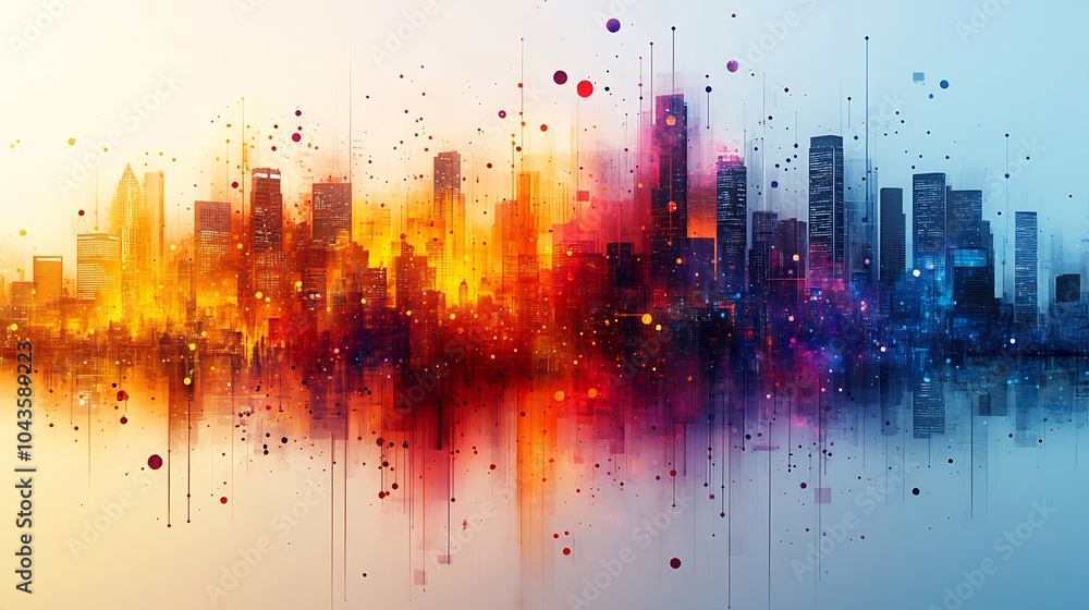 Abstract design using spectrum of shapes to represent startup growth ...